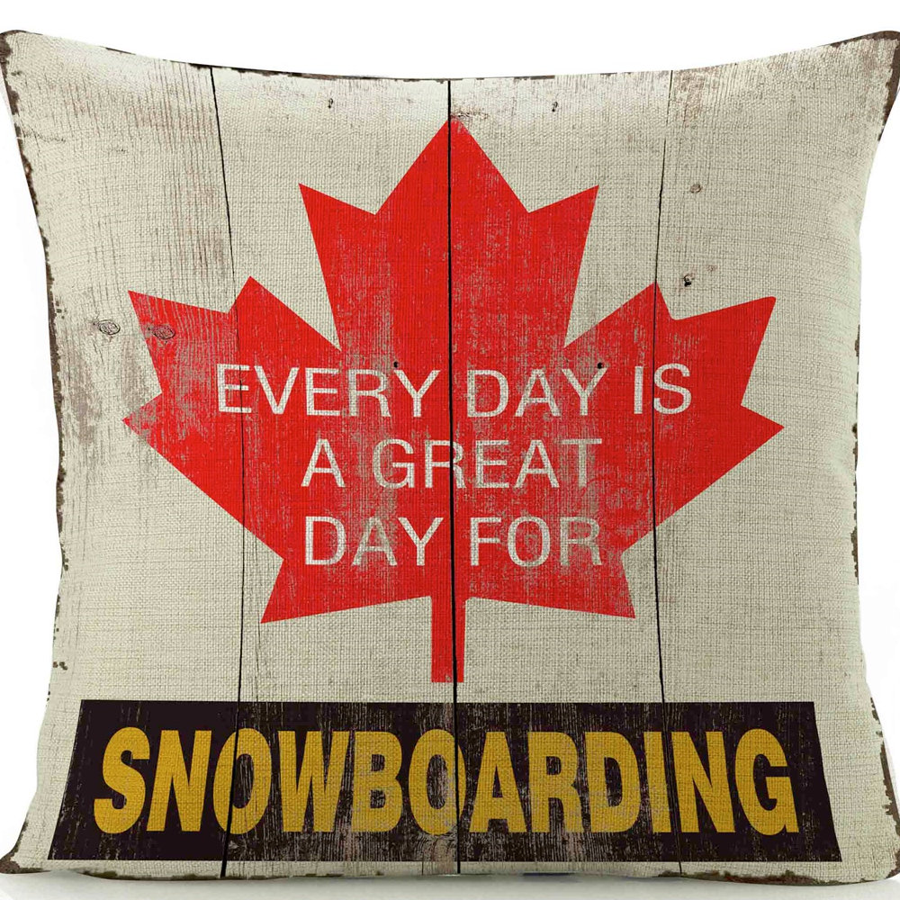 Sign-A-Tology Great Day Snowboarding Indoor/Outdoor Linen Throw Pillow ...