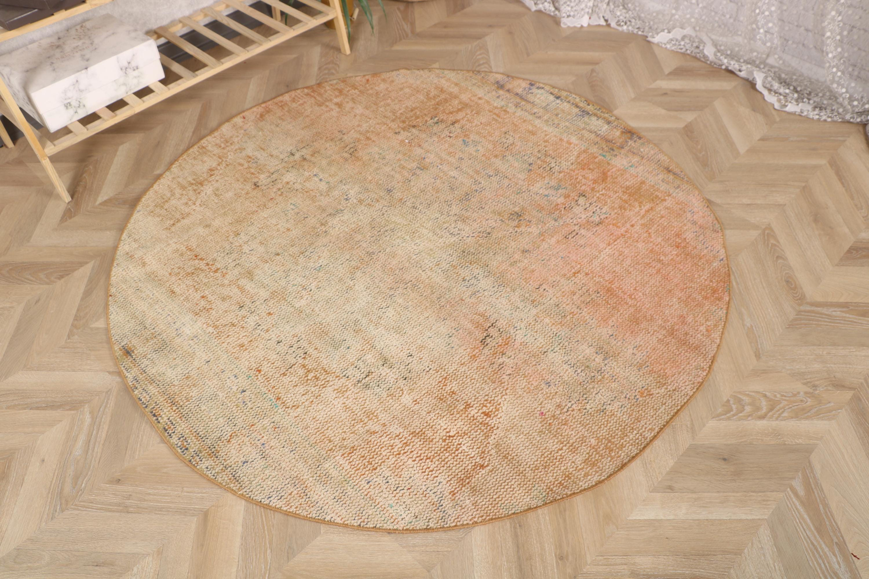 Williston Forge Handwoven Turkish Round Rug with Traditional Motifs in ...