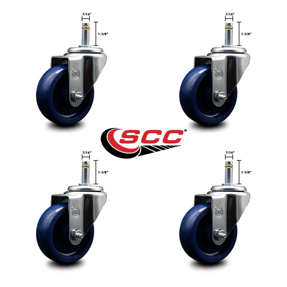 Service Caster urethane Swivel Grip Ring Stem Caster Set | Wayfair