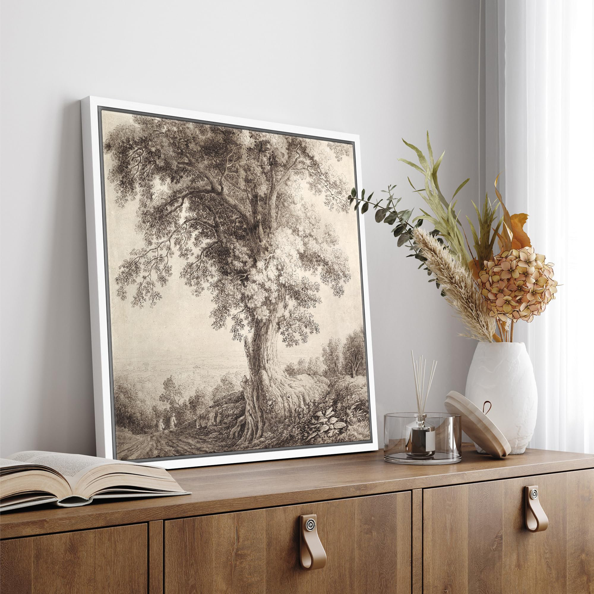 wall26 " Detailed Vintage Tree Etching Rustic Nature Nature Wilderness ...