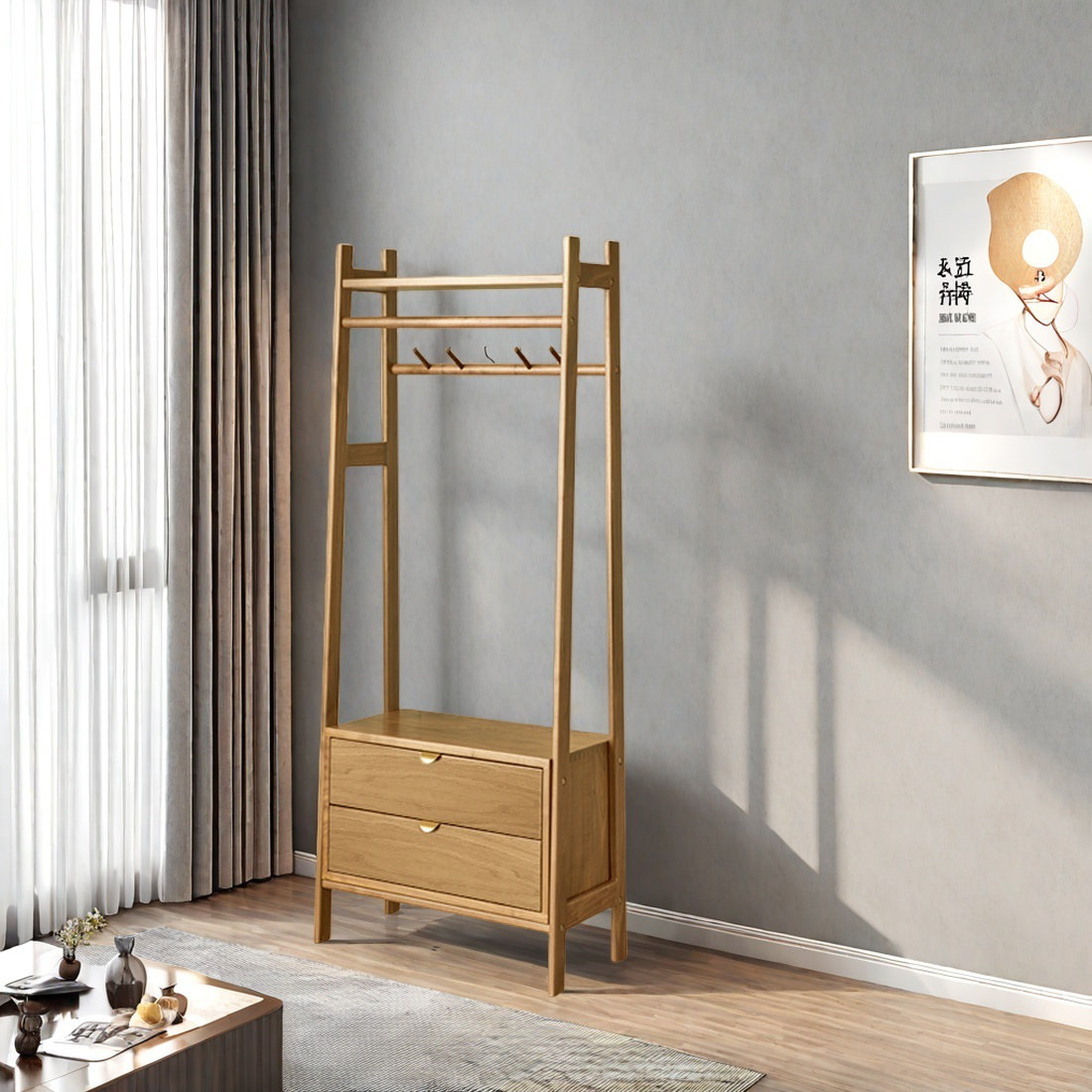 Your Favorite Celebrities Compact Coat Rack with Large Storage | Wayfair