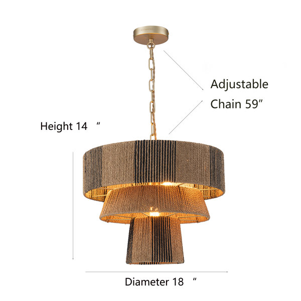 Bay Isle Home™ Bradlyn 4-Light Coastal Chandelier 3-Tier Handwoven ...