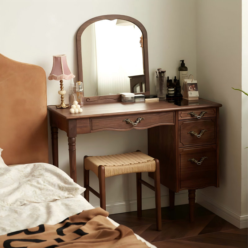 Canora Grey Solid Wood Vintage Vanity Table | Wayfair