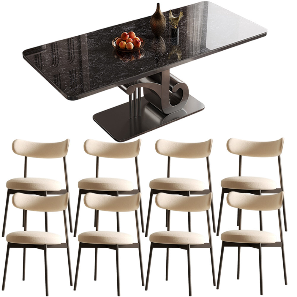 Elamer Modern rectangular simple dining table sets | Wayfair