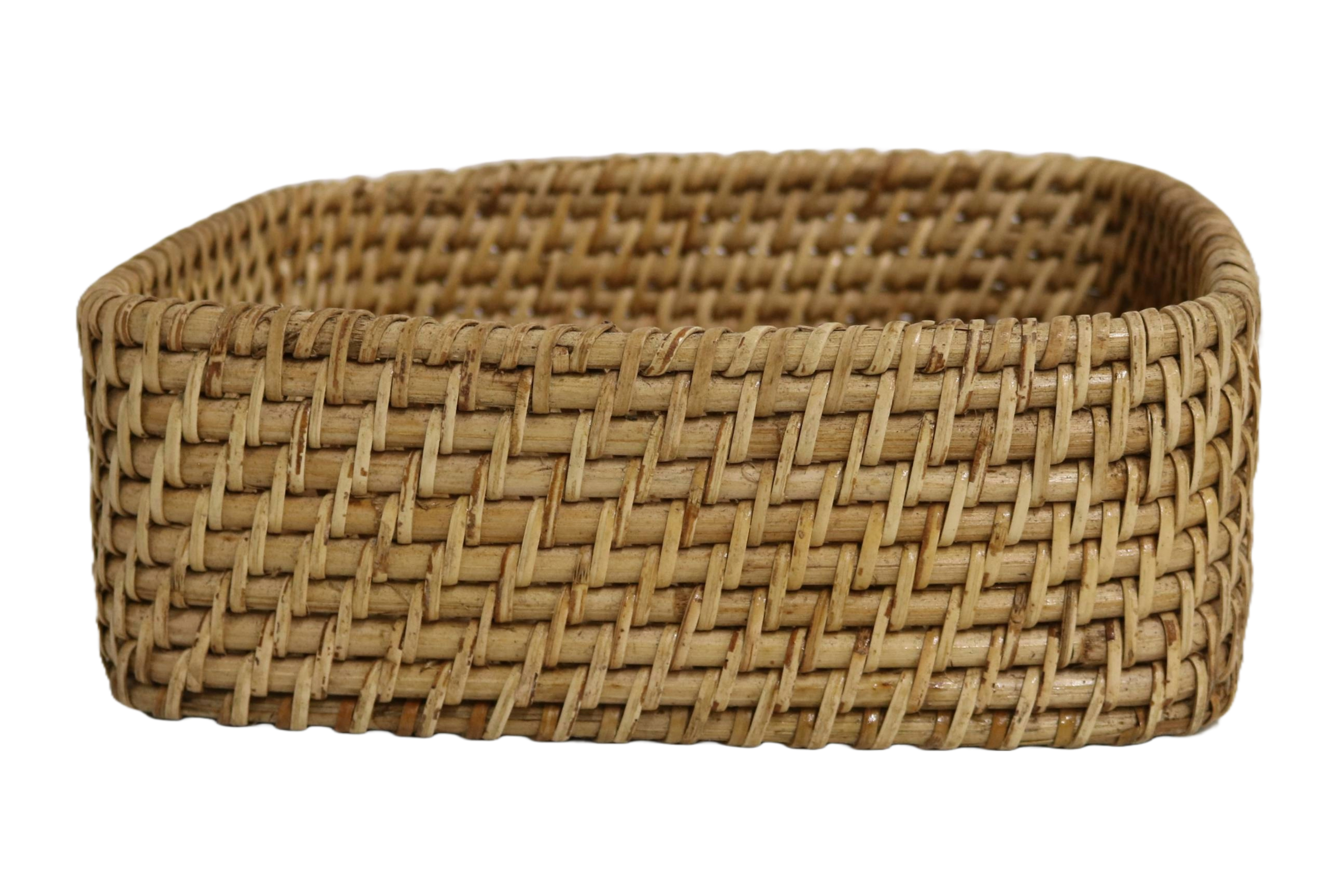 Bay Isle Home™ Home&Manor 10" Rattan Rectangular Deep Tray Large | Wayfair