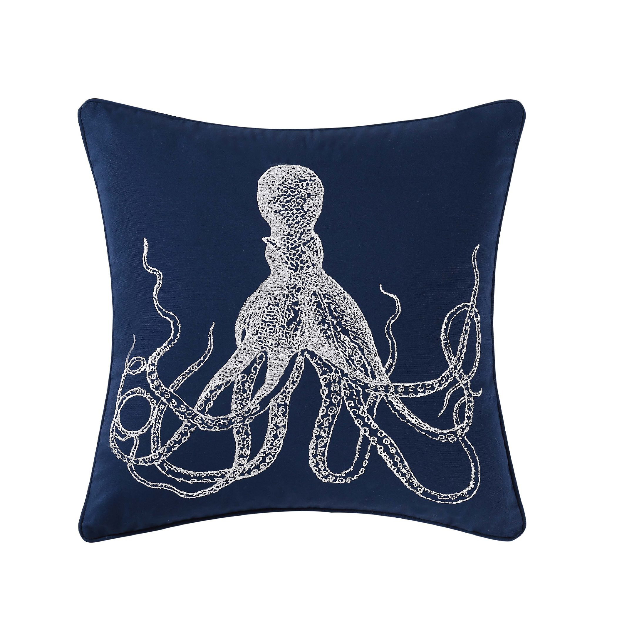 Oceanfront Resort Reef Octopus Square Cotton Pillow Cover & Insert ...