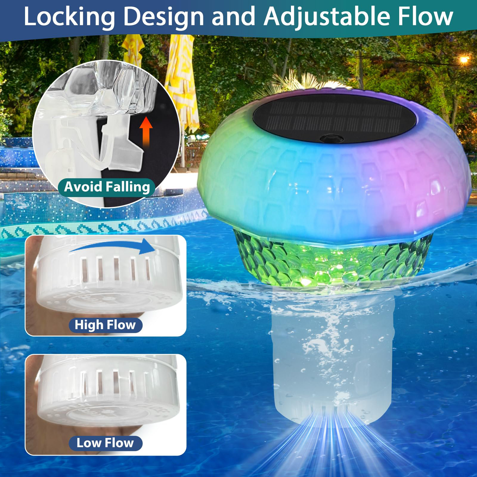 Zeki Shoggy Pool Chlorine Tablet Floater With Solar Colourful ...