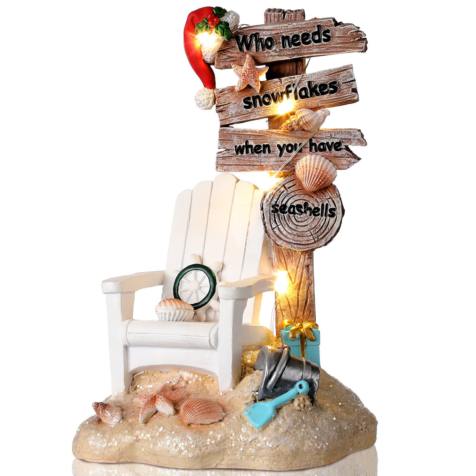The Holiday Aisle® Lighted Christmas Beach Santa Decorations LED Dreams ...