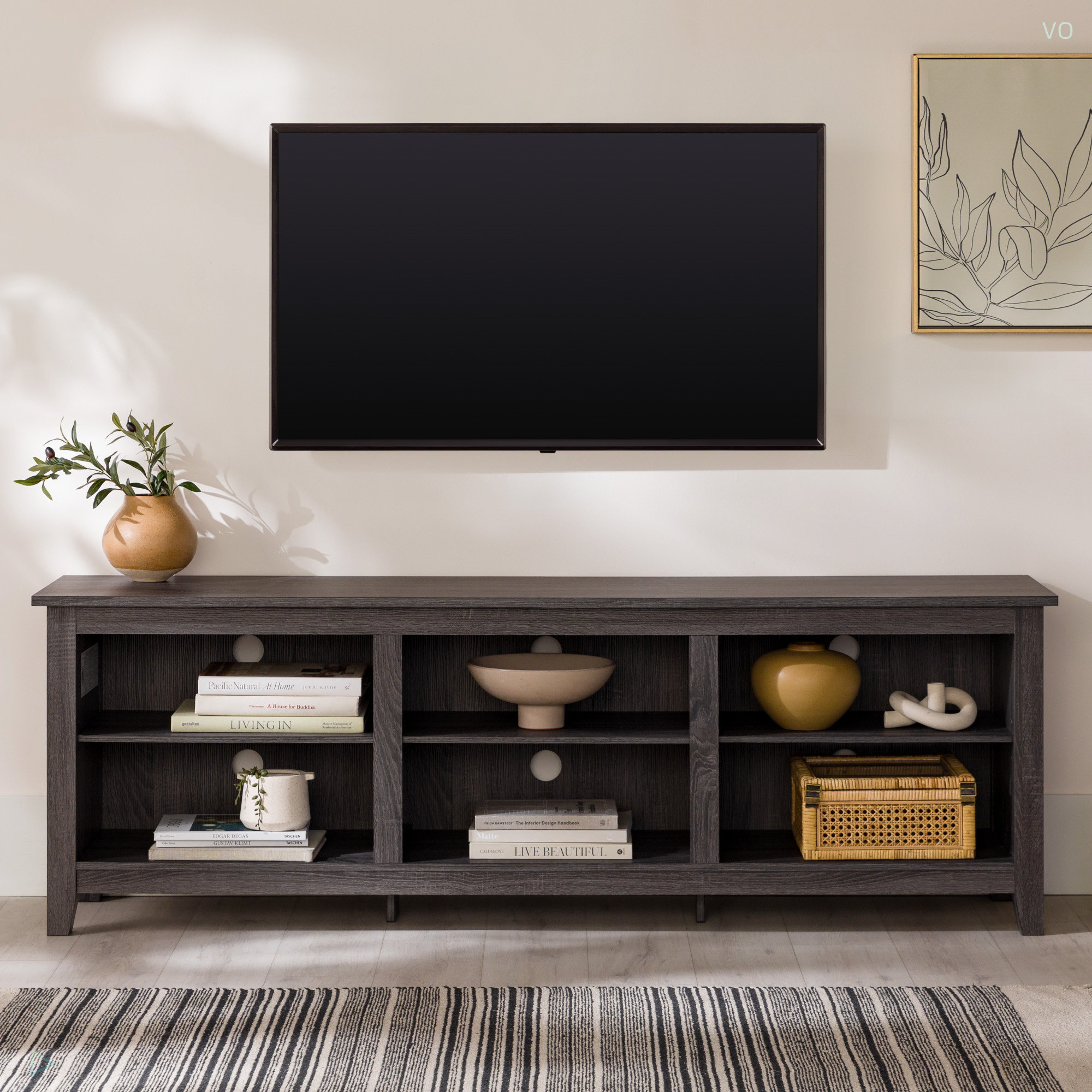 Red Barrel Studio® Modern Transitional 3-Shelf Open Storage 70" TV ...