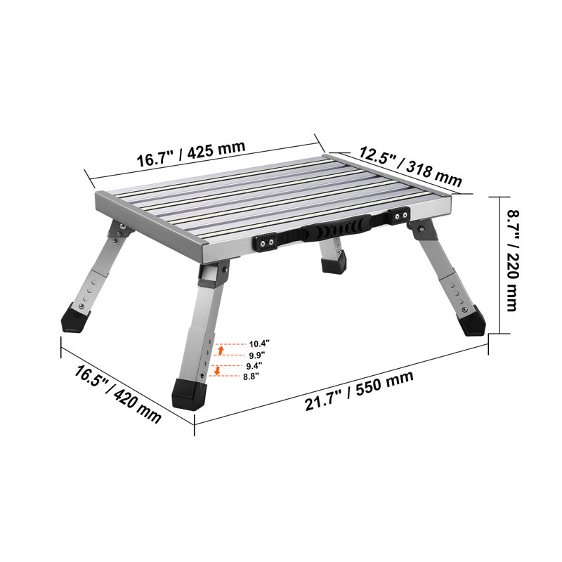 Symple Stuff Aadu 1 - Step Aluminum Lightweight Folding Small Step ...