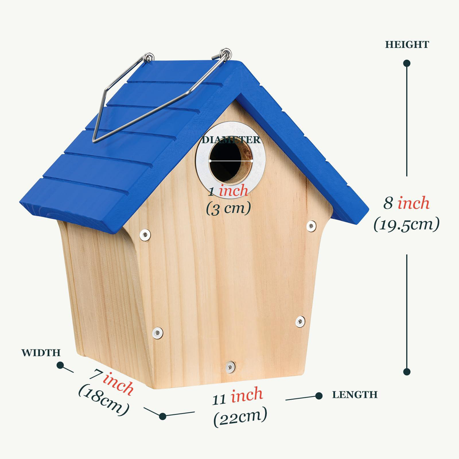 Ophelia & Co. Wooden Wren House With Predator Guard, Bird Nesting For ...