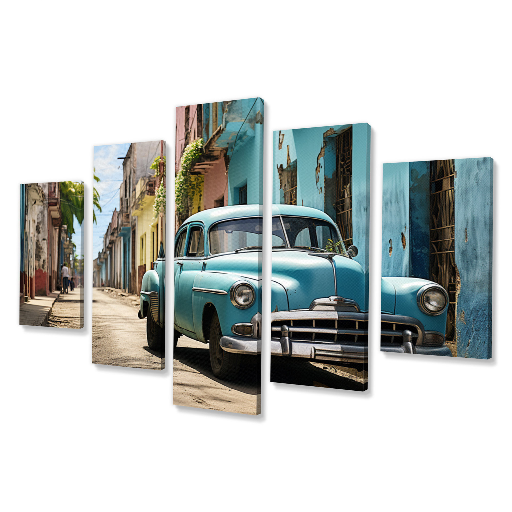 Ebern Designs Cuban Classic Blue Car 5 Pieces | Wayfair