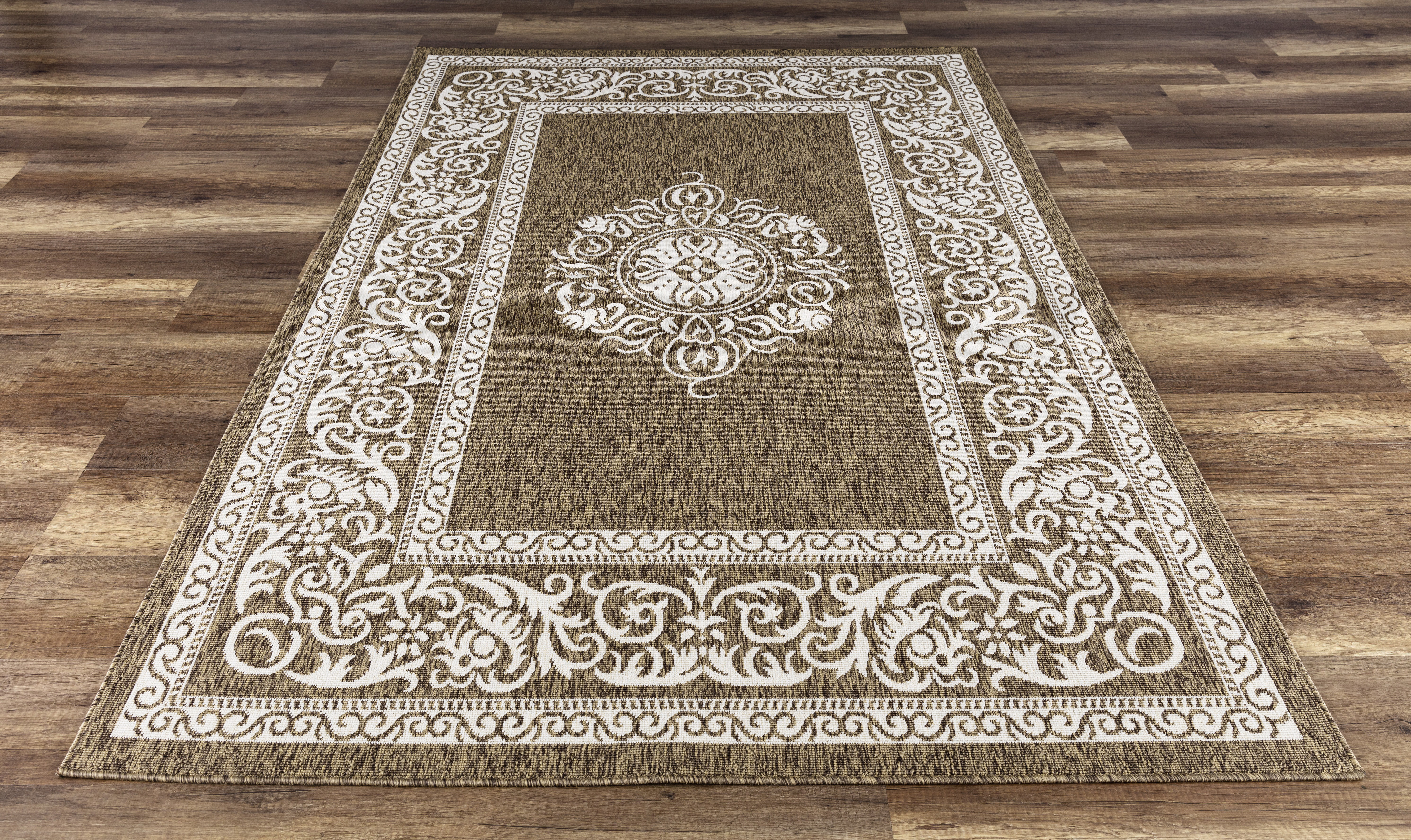 Charlton Home® Ramos Oriental Brown Indoor / Outdoor Area Rug | Wayfair