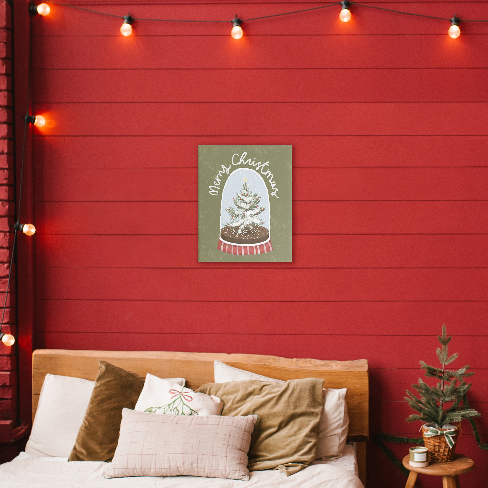 One Allium Way® Merry Christmas Snow Globe Canvas, design by Sadie ...