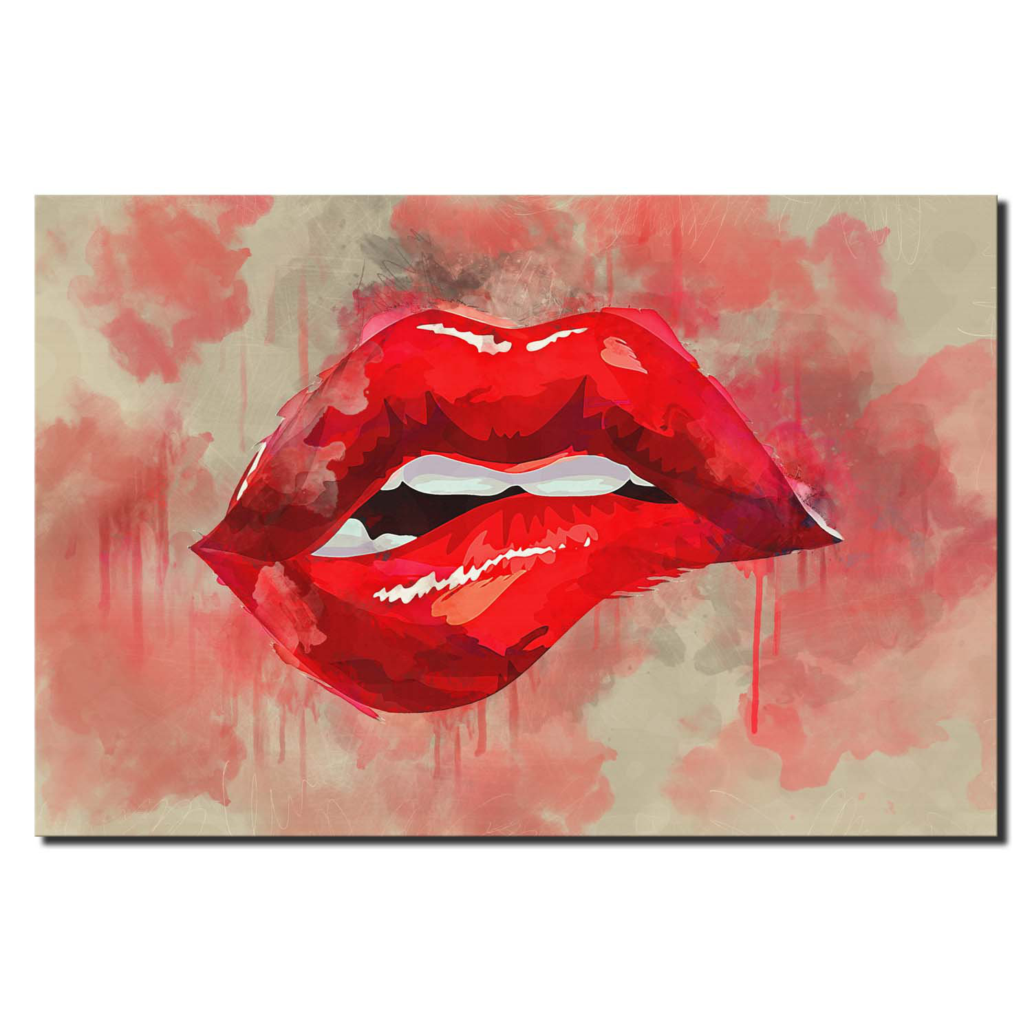 Mercer41 Red Lips - Painting Print on Canvas | Wayfair