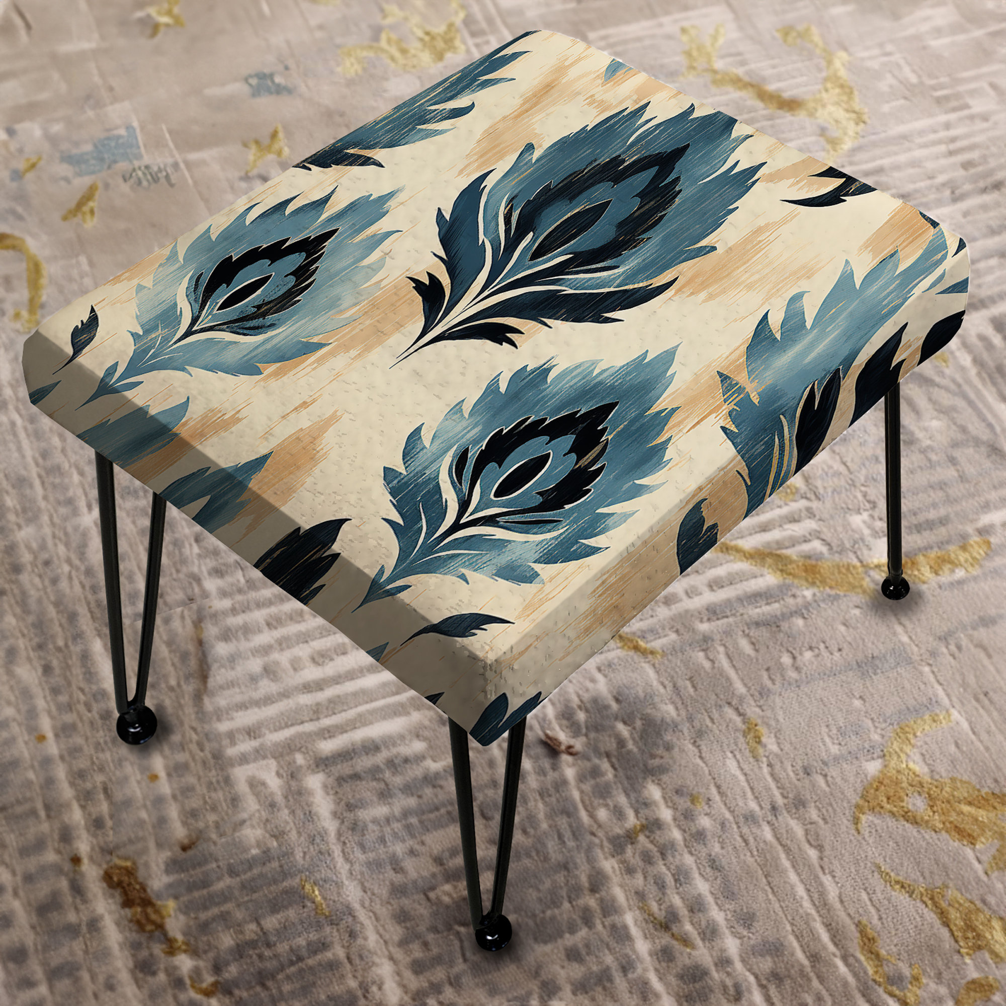 Design Art Blue And Beige Artisan Ikat Heritage - Ikat Rectangle ...