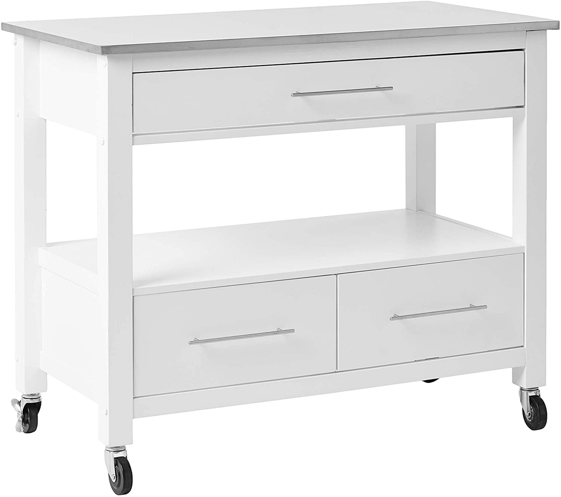 Latitude Run® Elixabeth Contemporary Rectangular Kitchen Cart in ...