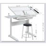 Ivy Bronx hand crank adjustable drafting table drawing desk with 2 ...