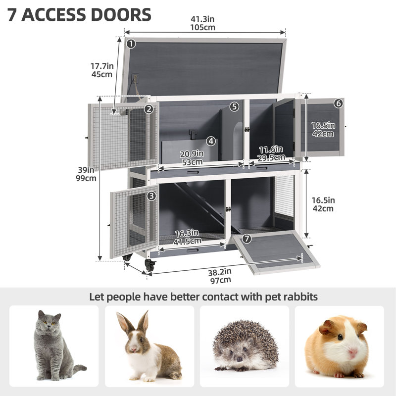 Tucker Murphy Pet™ Batholo Weather Resistant Rabbit Hutch Bunny Cage ...