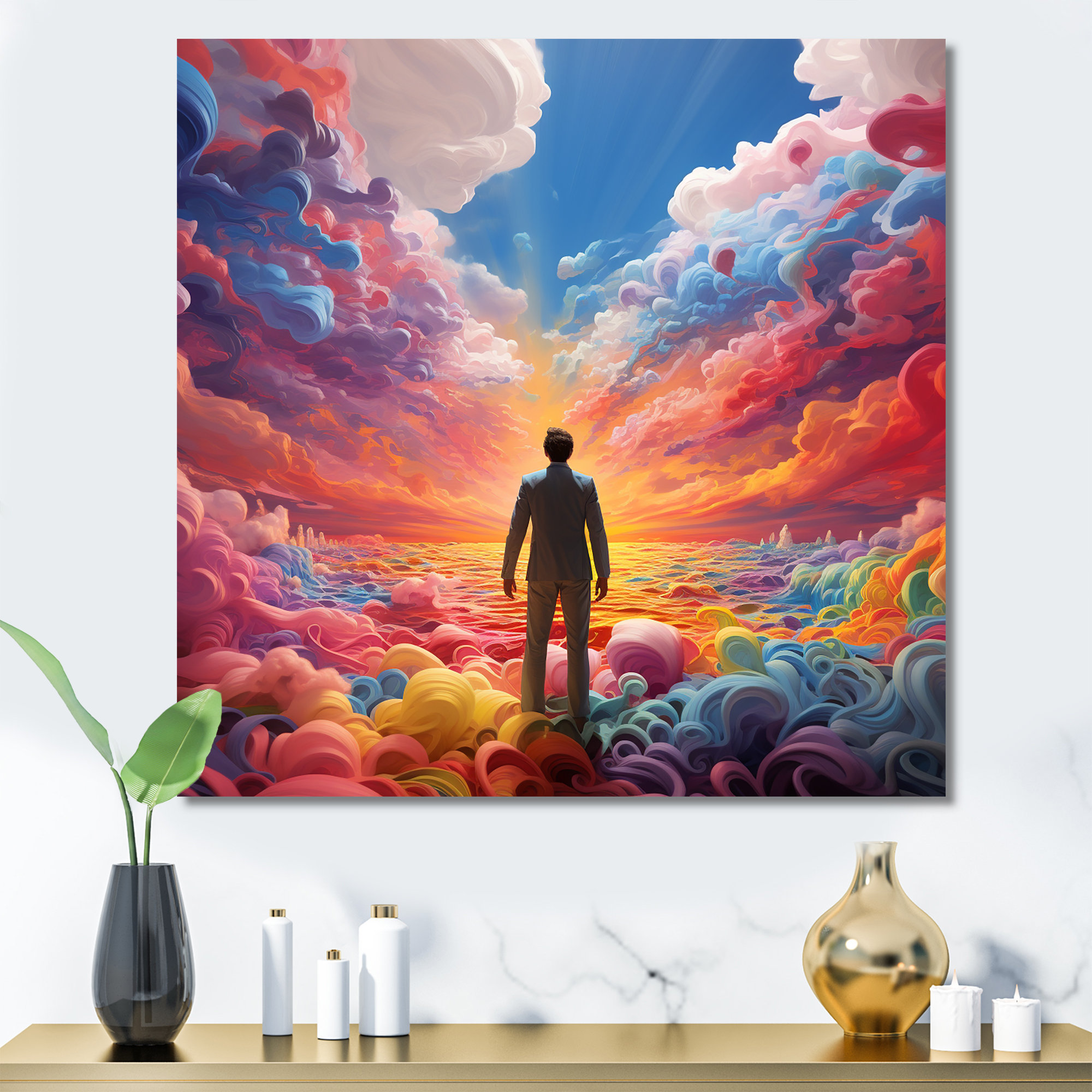 Winston Porter Man Into The Rainbow Surrealism II - Surrealism Wall Art ...