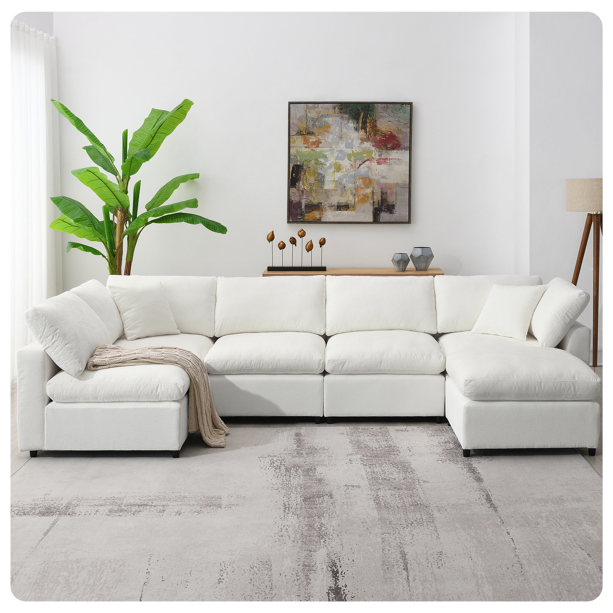 Latitude Run® Kierran 7 - Piece Upholstered Sectional & Reviews | Wayfair