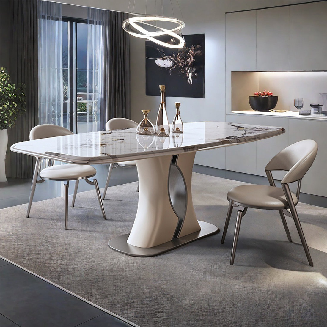 ALLNICEDT Simple Light Microlite Rectangle Dining Tables. | Wayfair