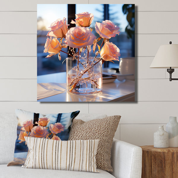 House of Hampton® " Modern White Roses Transparent Romance I " | Wayfair