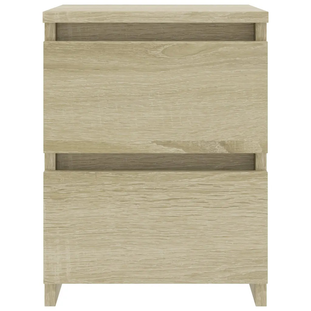 vidaXL Side Cabinet Storage End Table for Living Room 2 Pcs Engineered ...