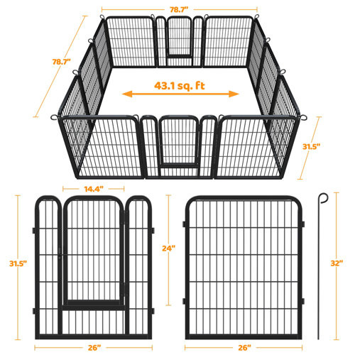 Yaheetech Metal Dog Pen & Reviews | Wayfair