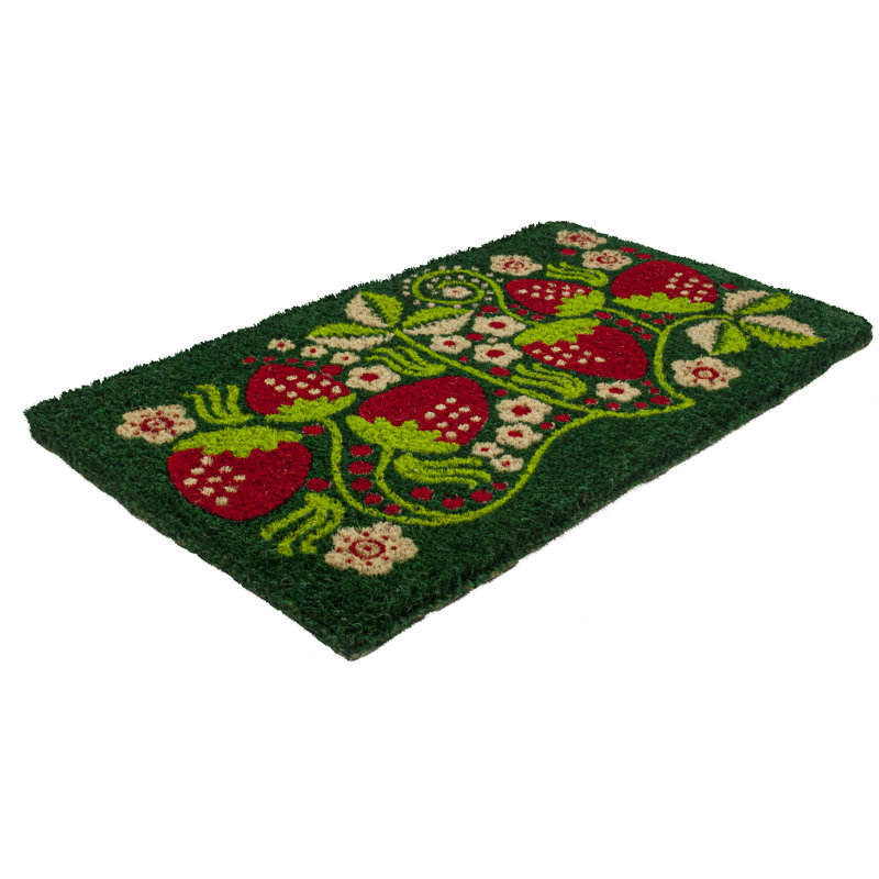 Rosalind Wheeler Dulce Strawberry Vines Handwoven Coconut Fiber Doormat ...