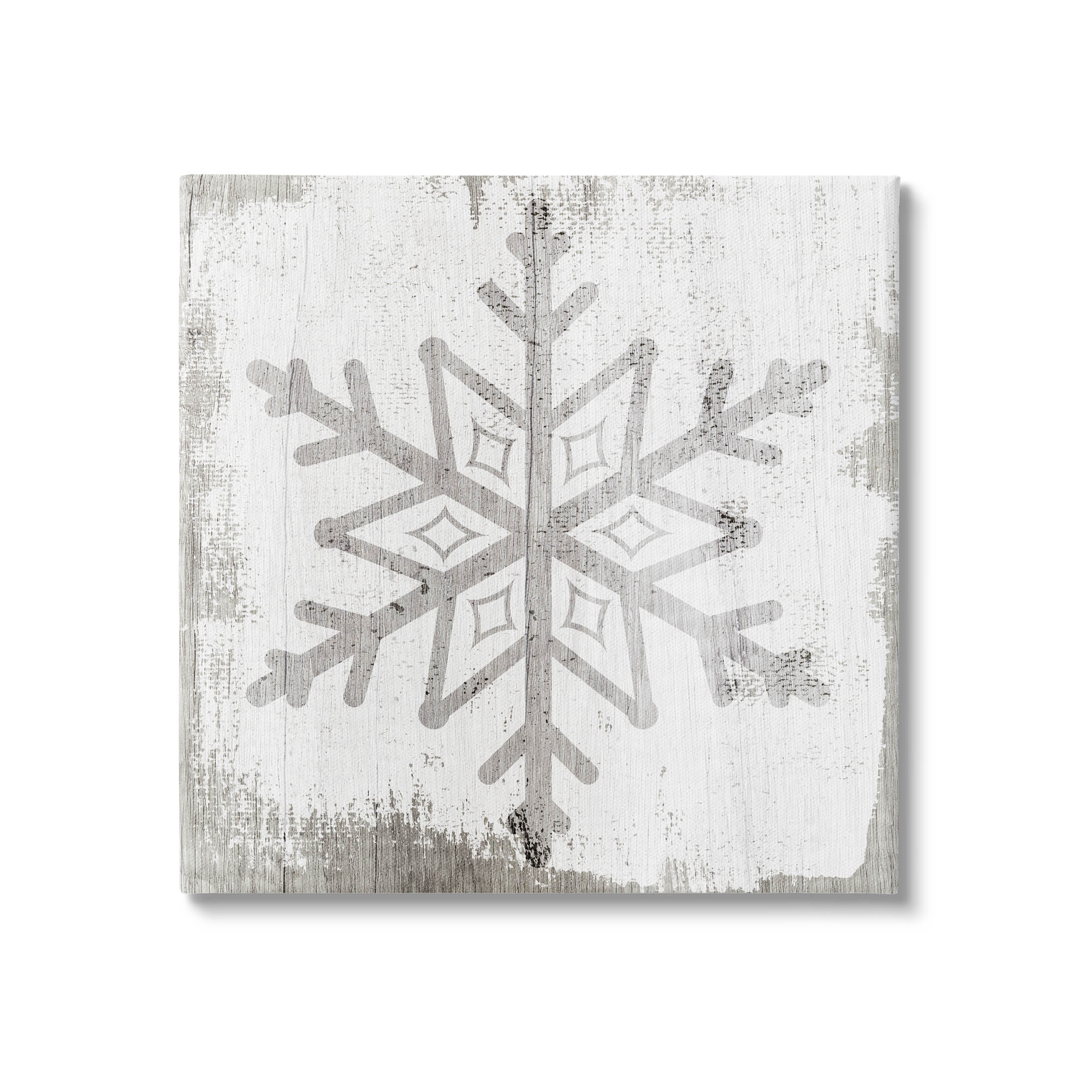 Stupell Industries Rustic Winter Snowflake Shape Canvas Wall Art By Lil ...