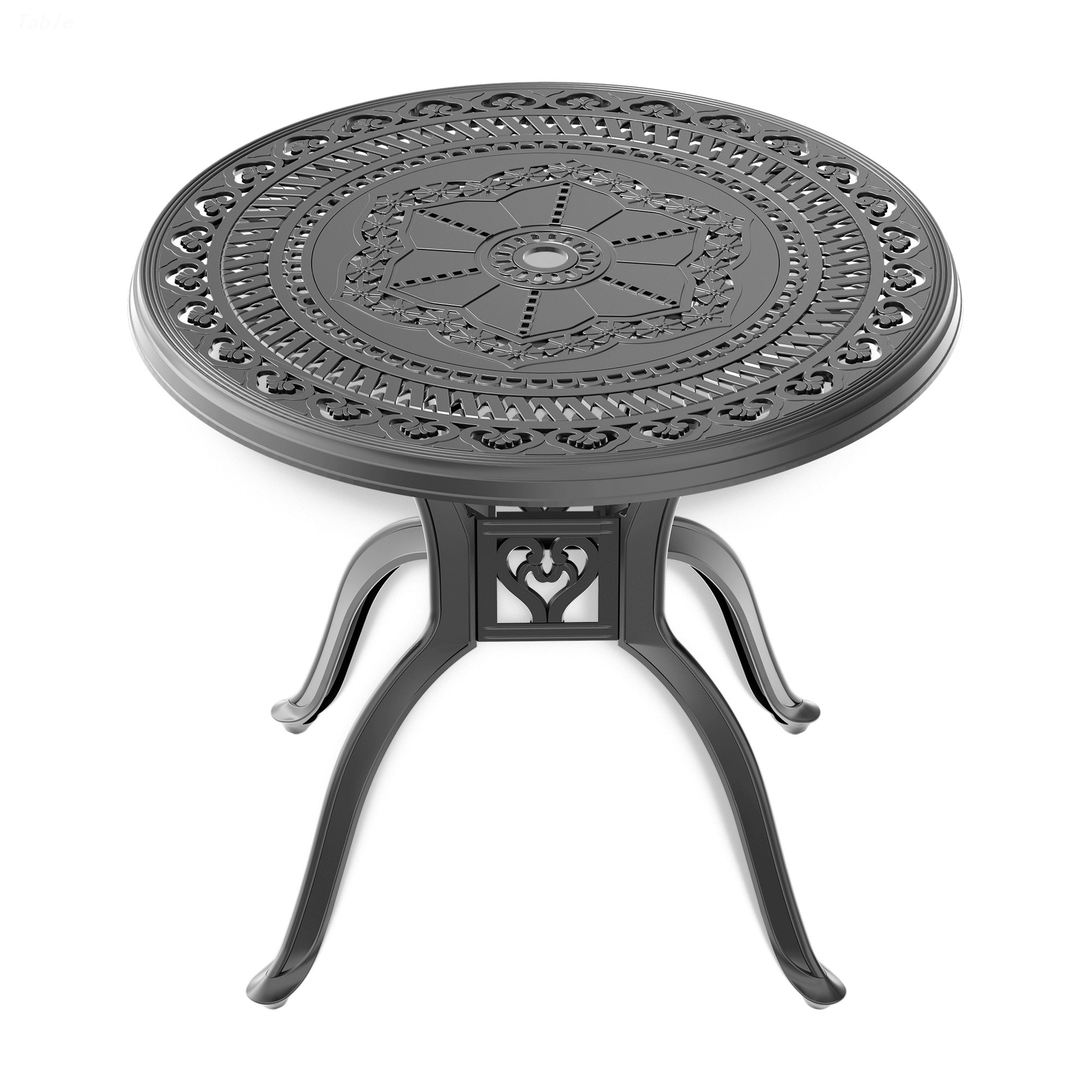 Darby Home Co Table de salle à manger de patio, table basse ronde avec ...