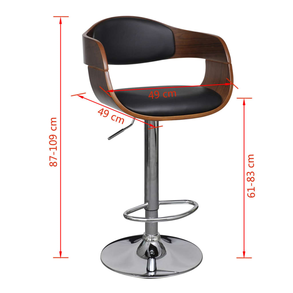 Corrigan Studio® Solid Bent Wood Bar Stool Faux Leather Bar Counter ...