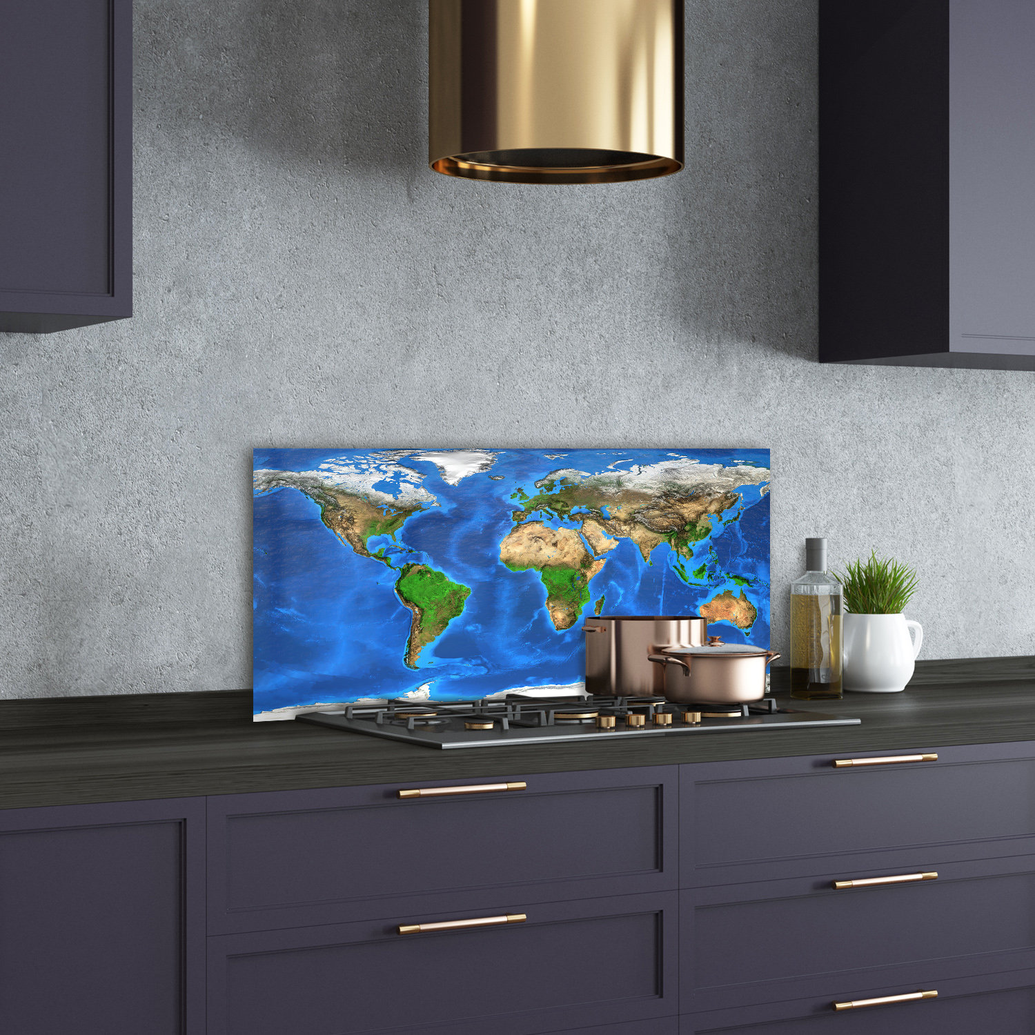Longshore Tides Mayes World Map 50cm x 100cm Glass Panel | Wayfair.co.uk