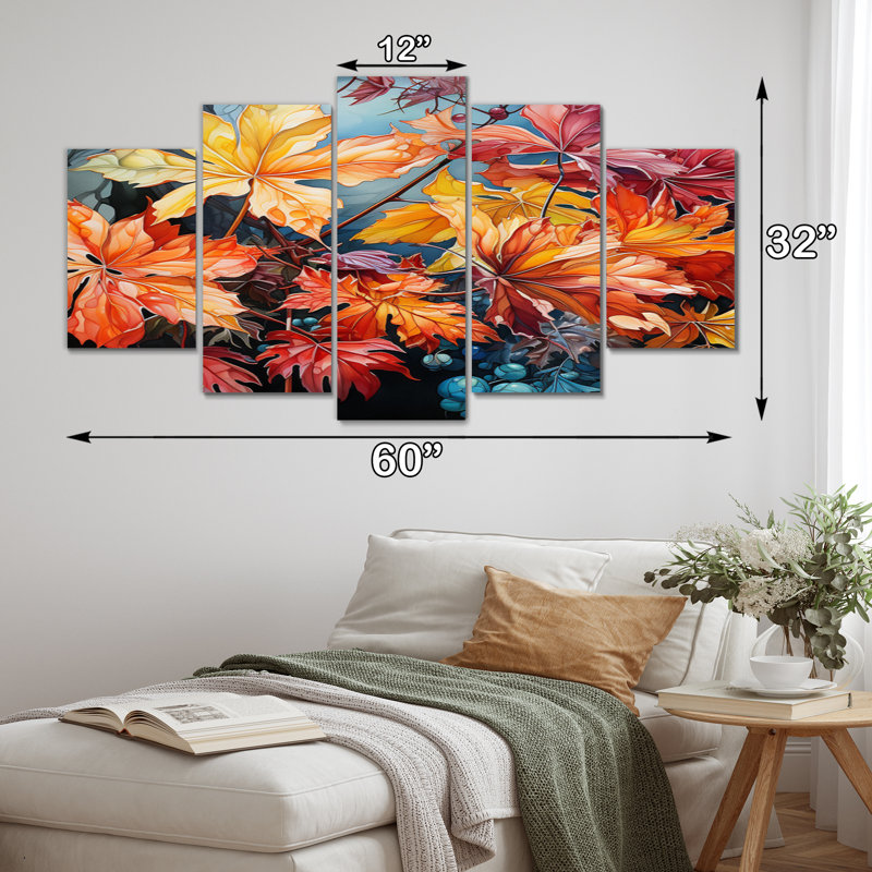 Lark Manor™ Japanese Maple Collage I - Japan Art Wall Decor - 5 Panels ...