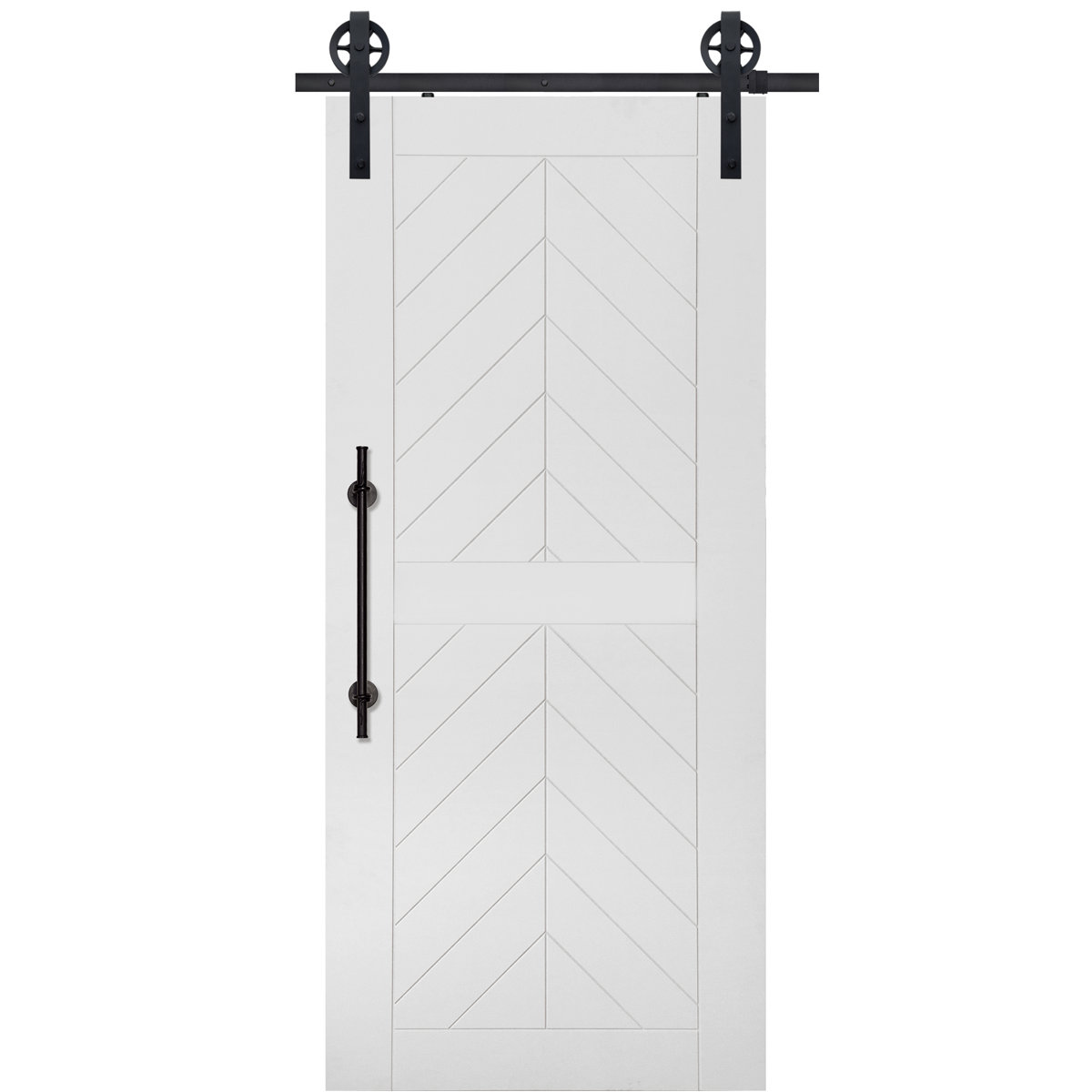 Barndoorz Paneled Manufactured Wood Primed BarnCraft Barn Door ...