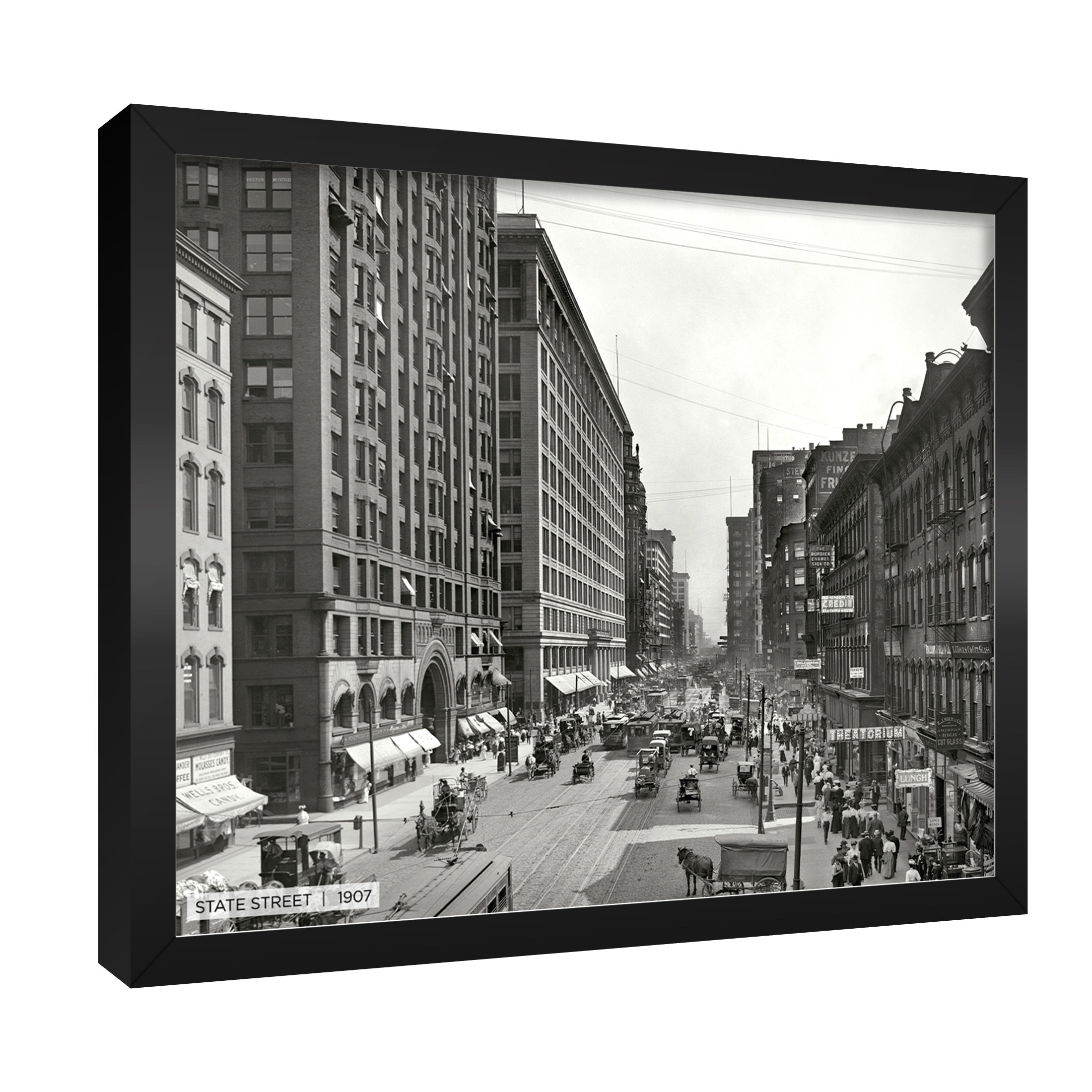 Winston Porter Chicago Illinois, State Street 1907, Framed Canvas Print ...