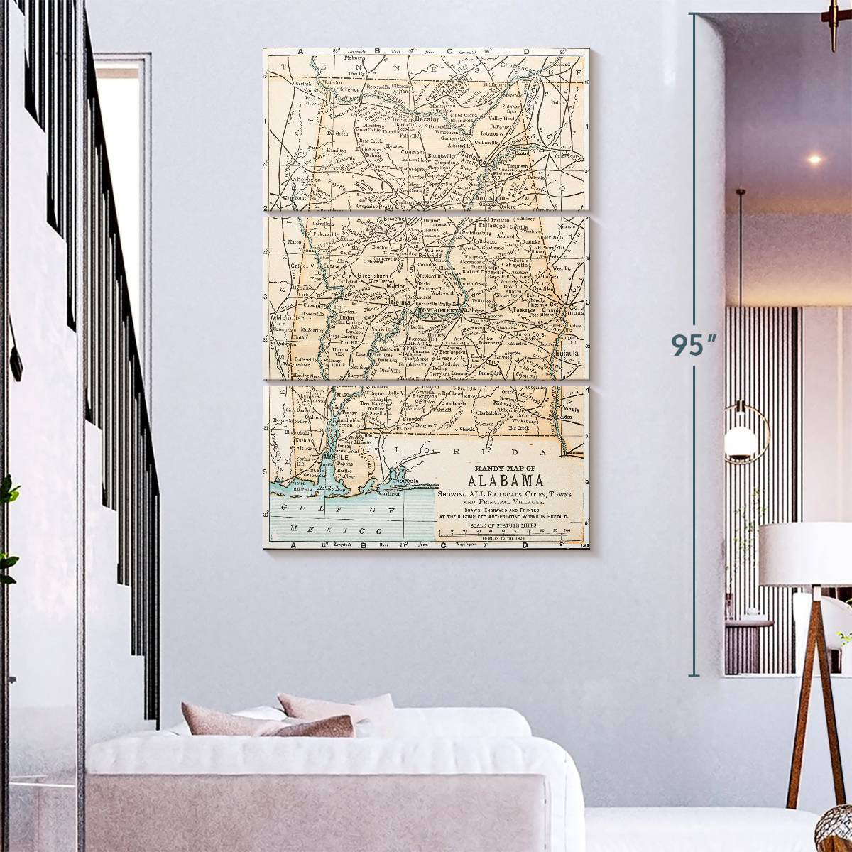 Breakwater Bay Aliaz Old Map Of Alabama - Wayfair Canada