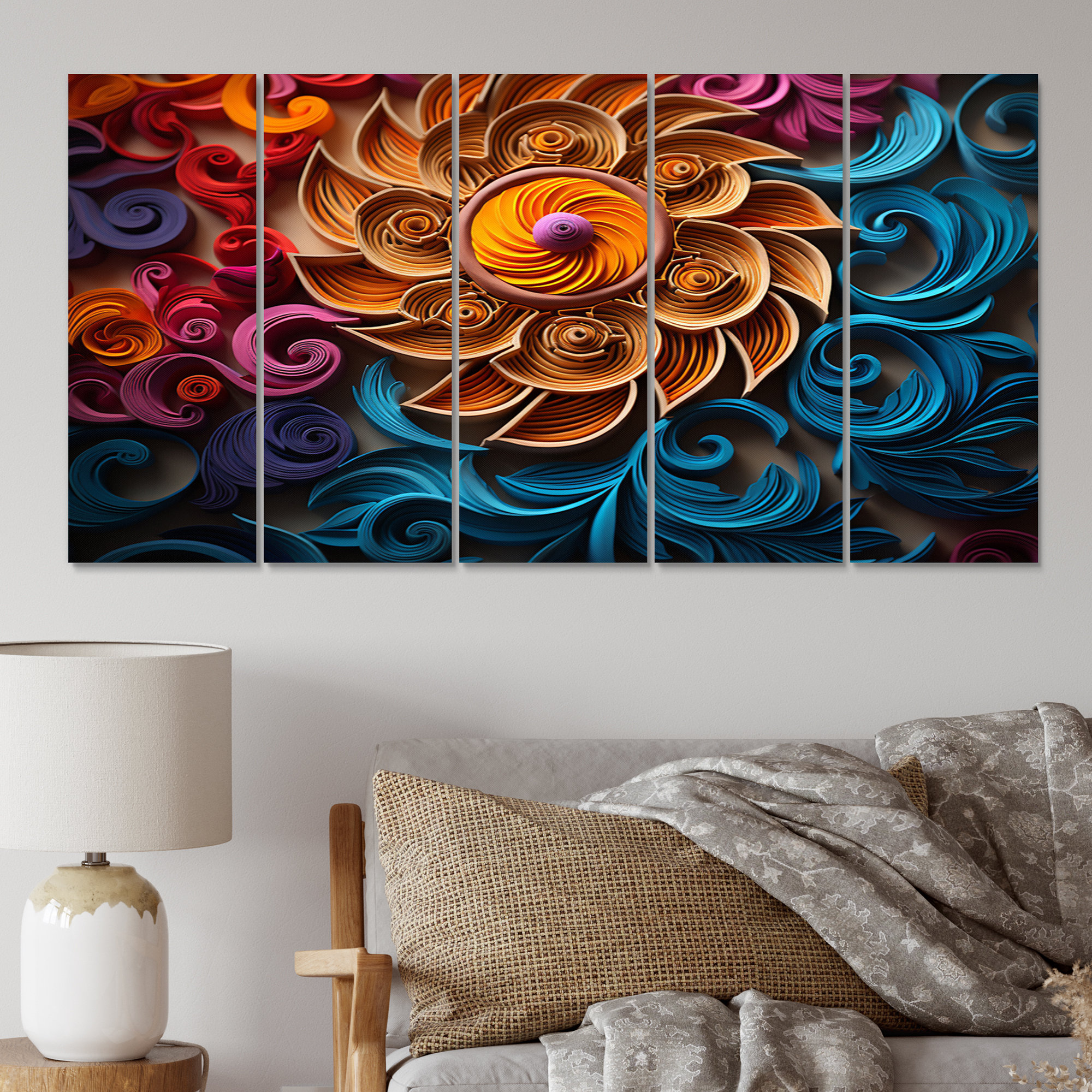 Red Barrel Studio® Colorful Indian Art Mystic Rangoli II On Metal 5 ...