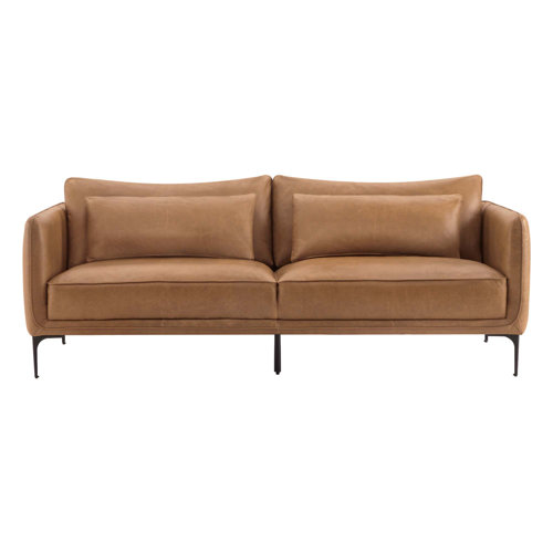 AllModern Rae Genuine Leather Upholstered Sofa | Wayfair
