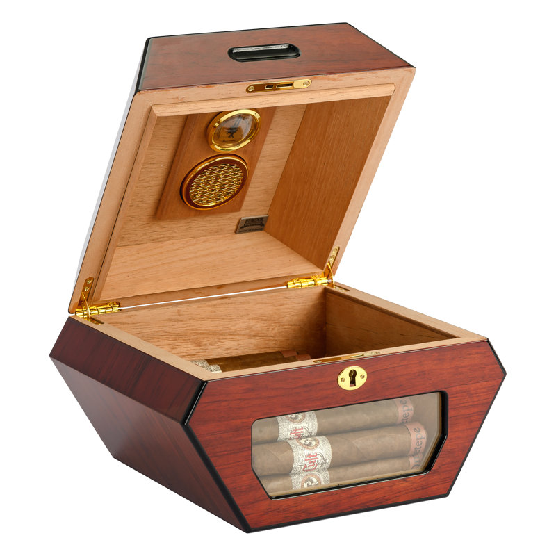 Ebern Designs Bercume Cuban Wheel Cigar Humidor - Classic Design - 50 ...
