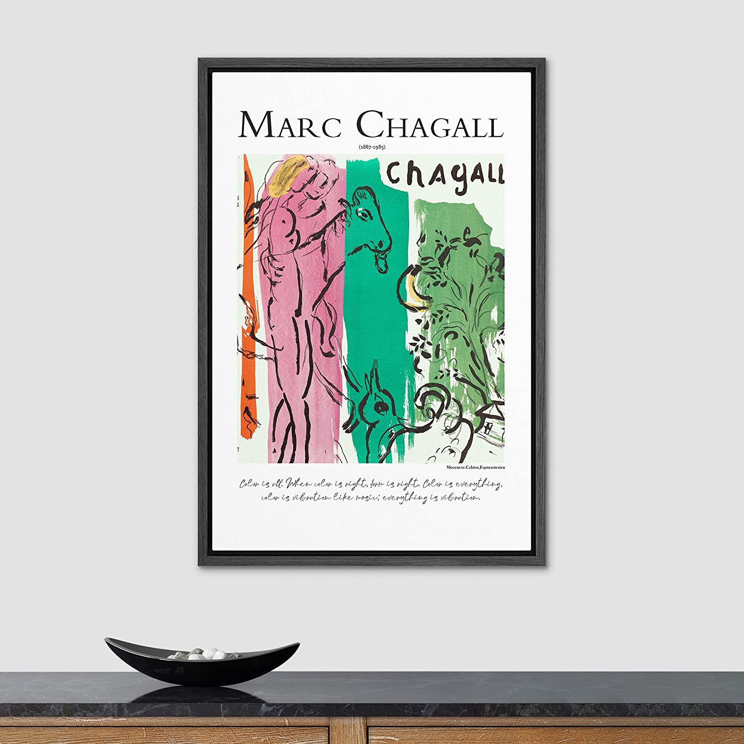 SIGNLEADER Framed Canvas Print Wall Art Marc Chagall Forest Animal ...