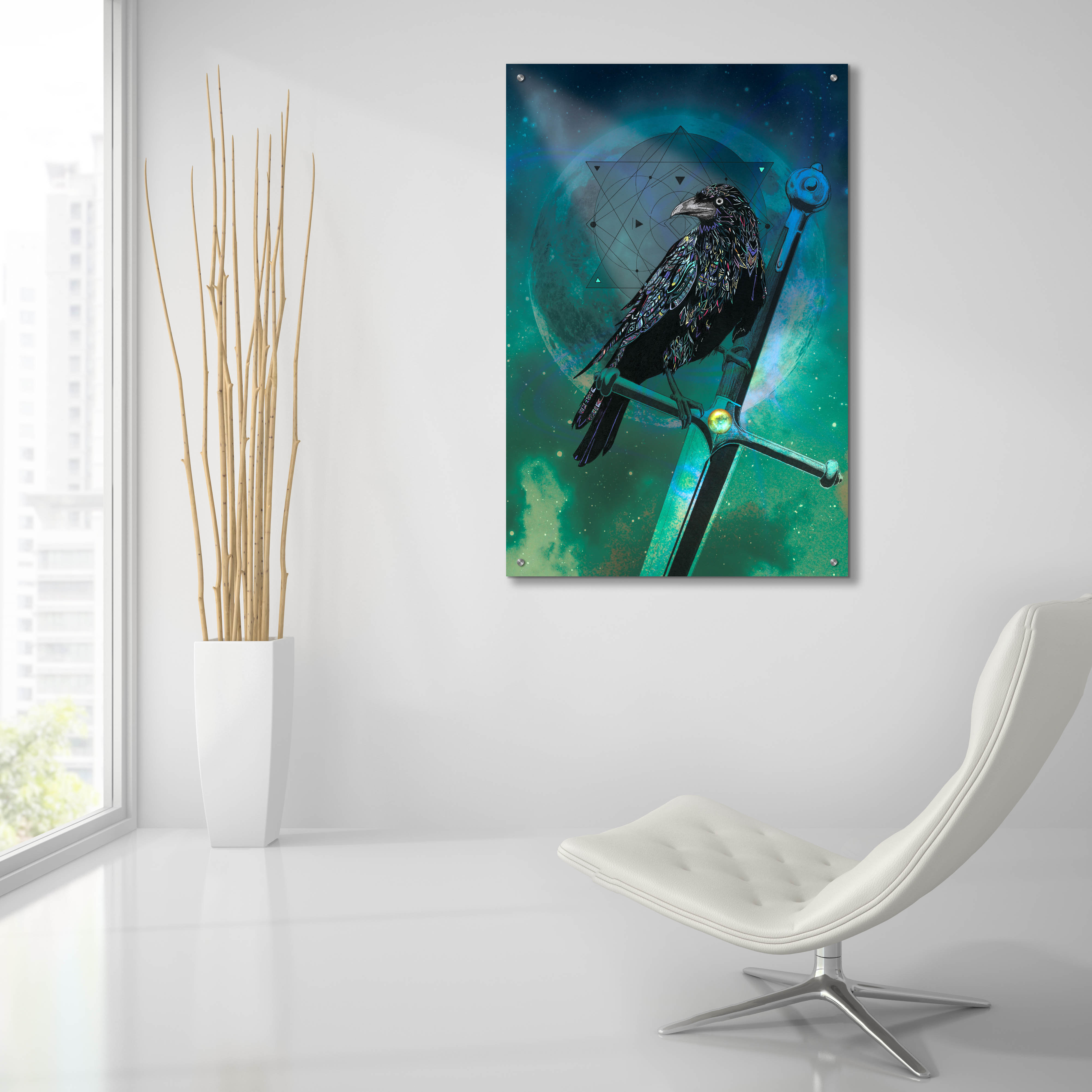 Winston Porter 'Cosmic Raven' by Karin Roberts, Acrylic Glass Wal Art ...