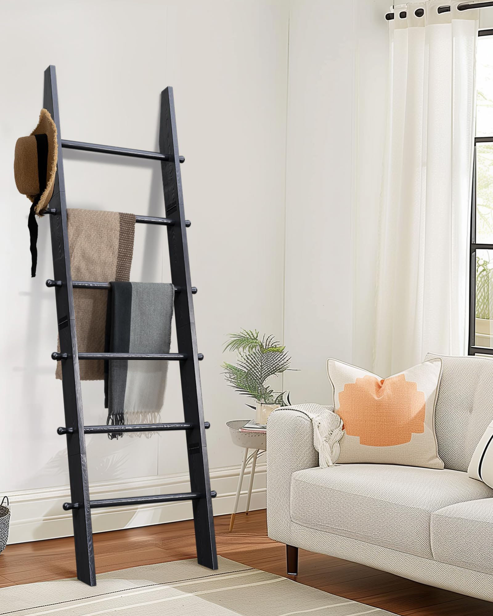 Lark Manor™ 6-Tier Blanket Ladder With Hanging Knobs, 5.5 Ft Wall ...