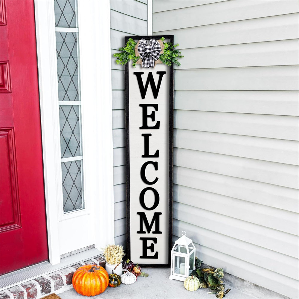 August Grove® 3D Outdoor Welcome Sign For Front Porch Standing 45"X9 ...