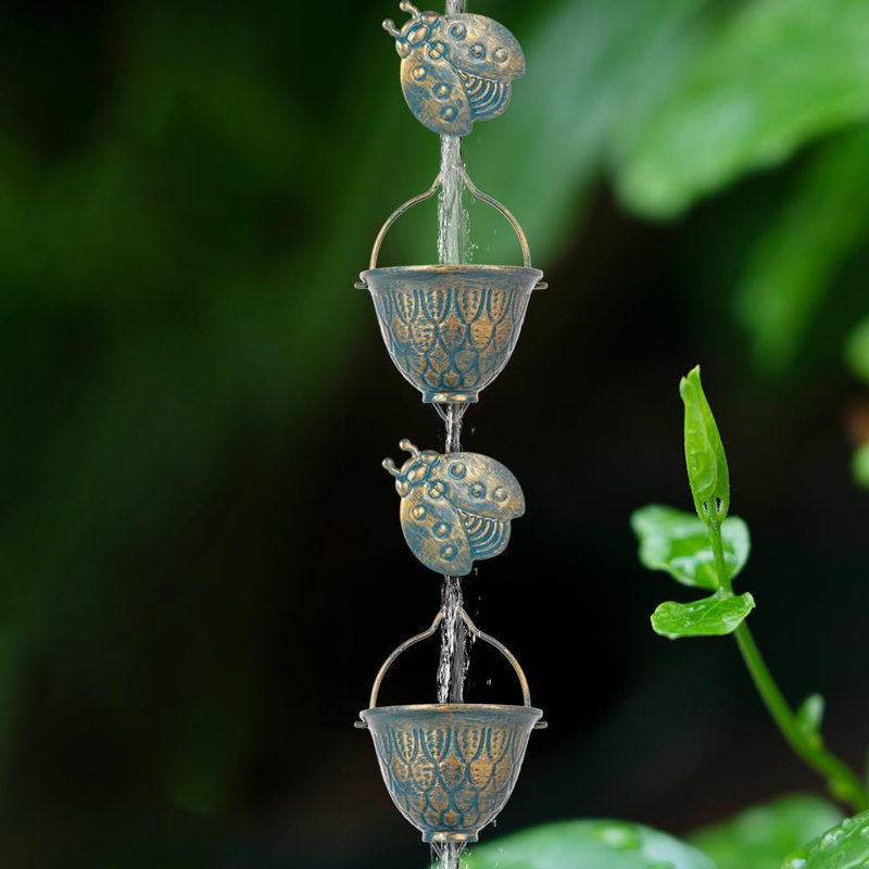 Arlmont & Co. 9.2 FT Metal Rain Chain with 12 Cups | Wayfair