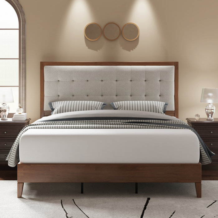 Wade Logan® Behka Upholstered Modern Bed & Reviews | Wayfair