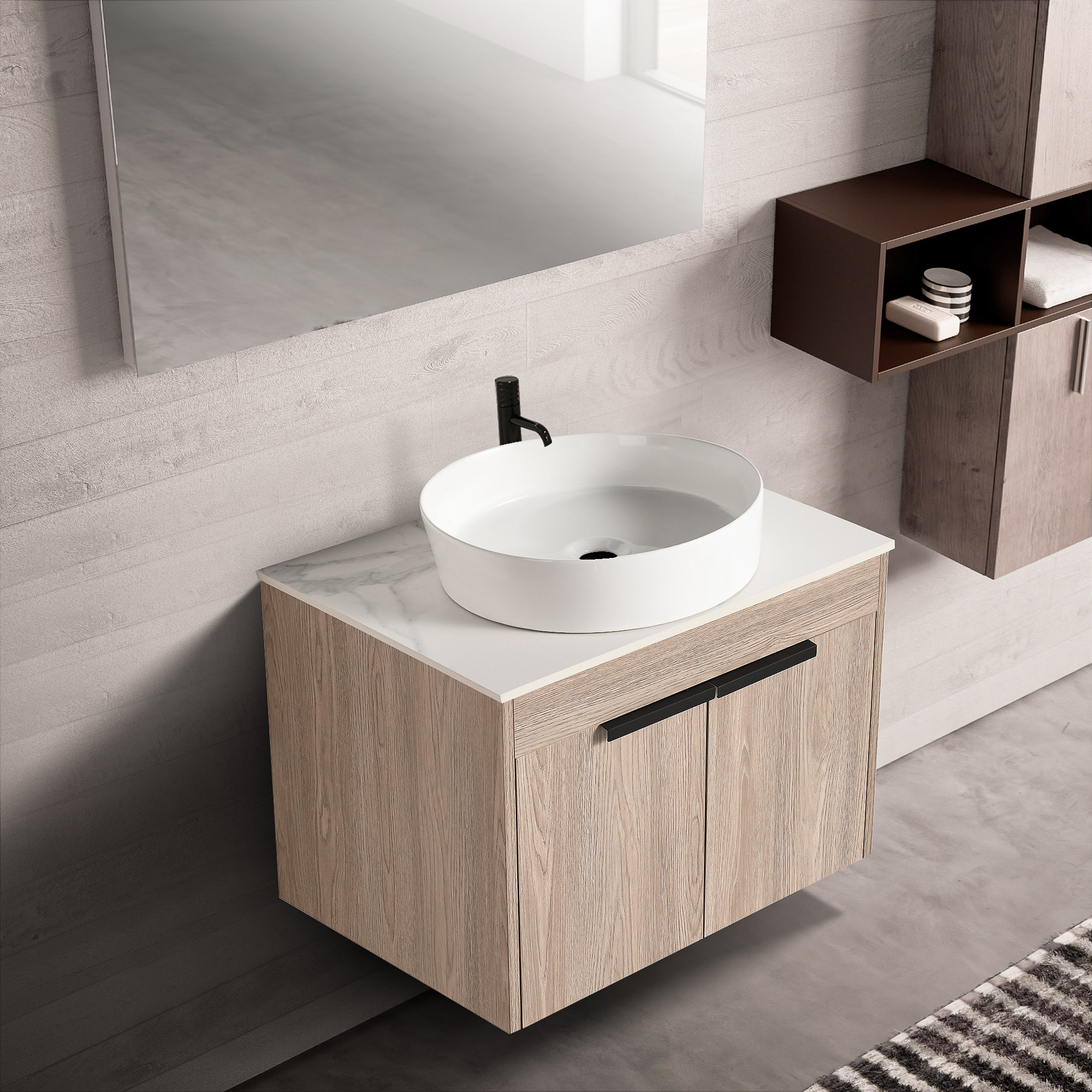 Ebern Designs Mackayla 24" Wall-Mounted Single Bathroom Vanity Set ...