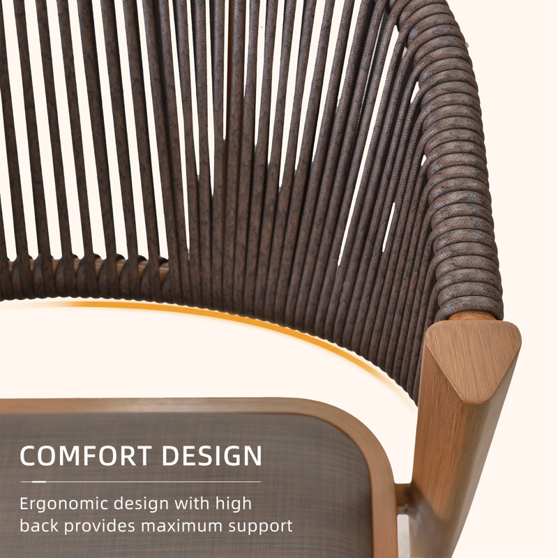 Purple Leaf Patio Dining Chair Metal Wicker Rattan Chairs & Reviews ...