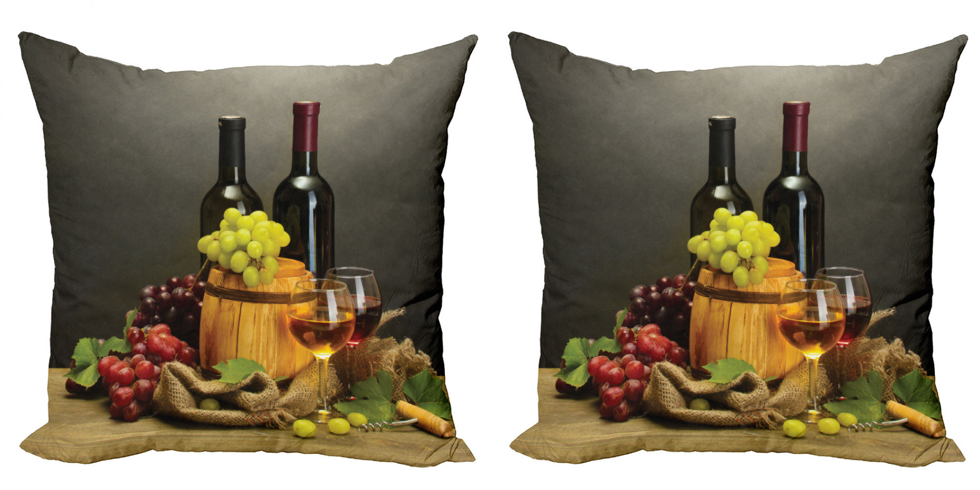 Ambesonne Winery Decorative Throw Pillow Case Pack Of 2, Cask Bottles ...